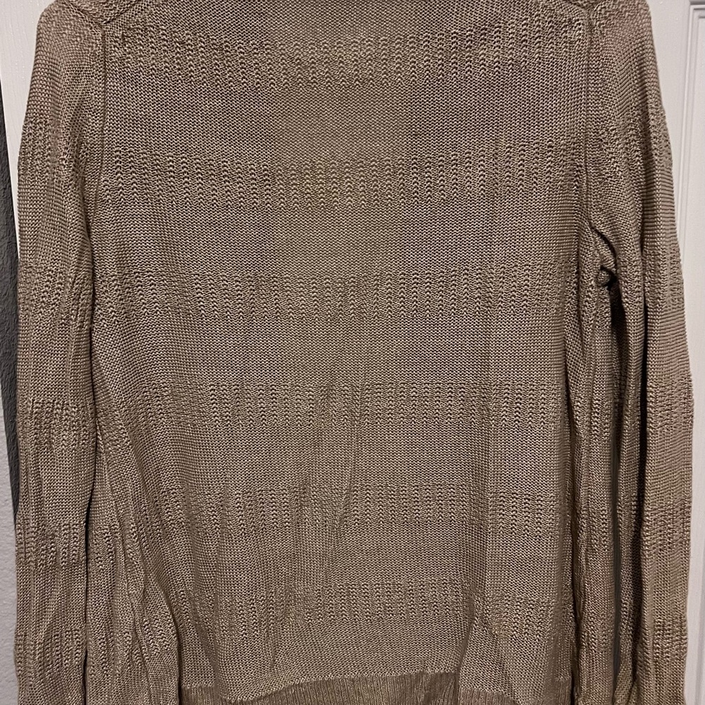 Talbots Light Brown Knit Cardigan Size Medium Petite - Gem